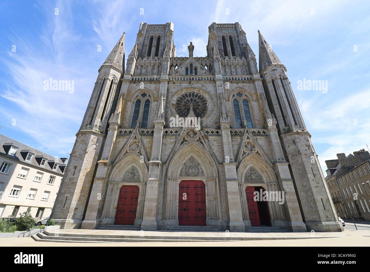 Notre Dame des Champs Church, neo-Gothic church, town of Avranches ...