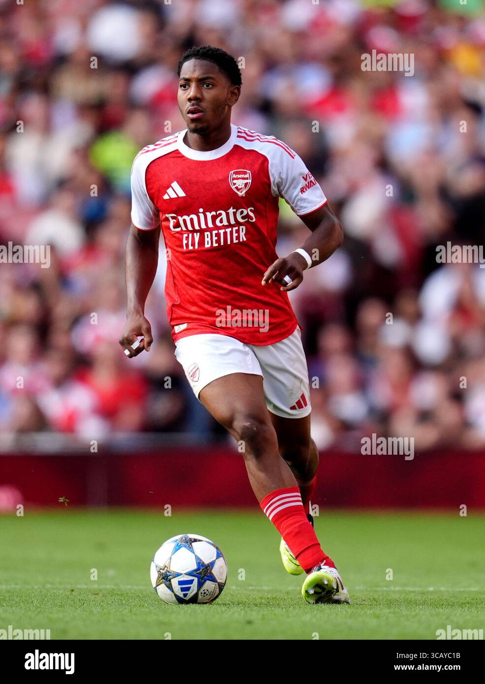 Arsenal’s Myles Lewis-Skelly during the Emirates Cup match at the ...
