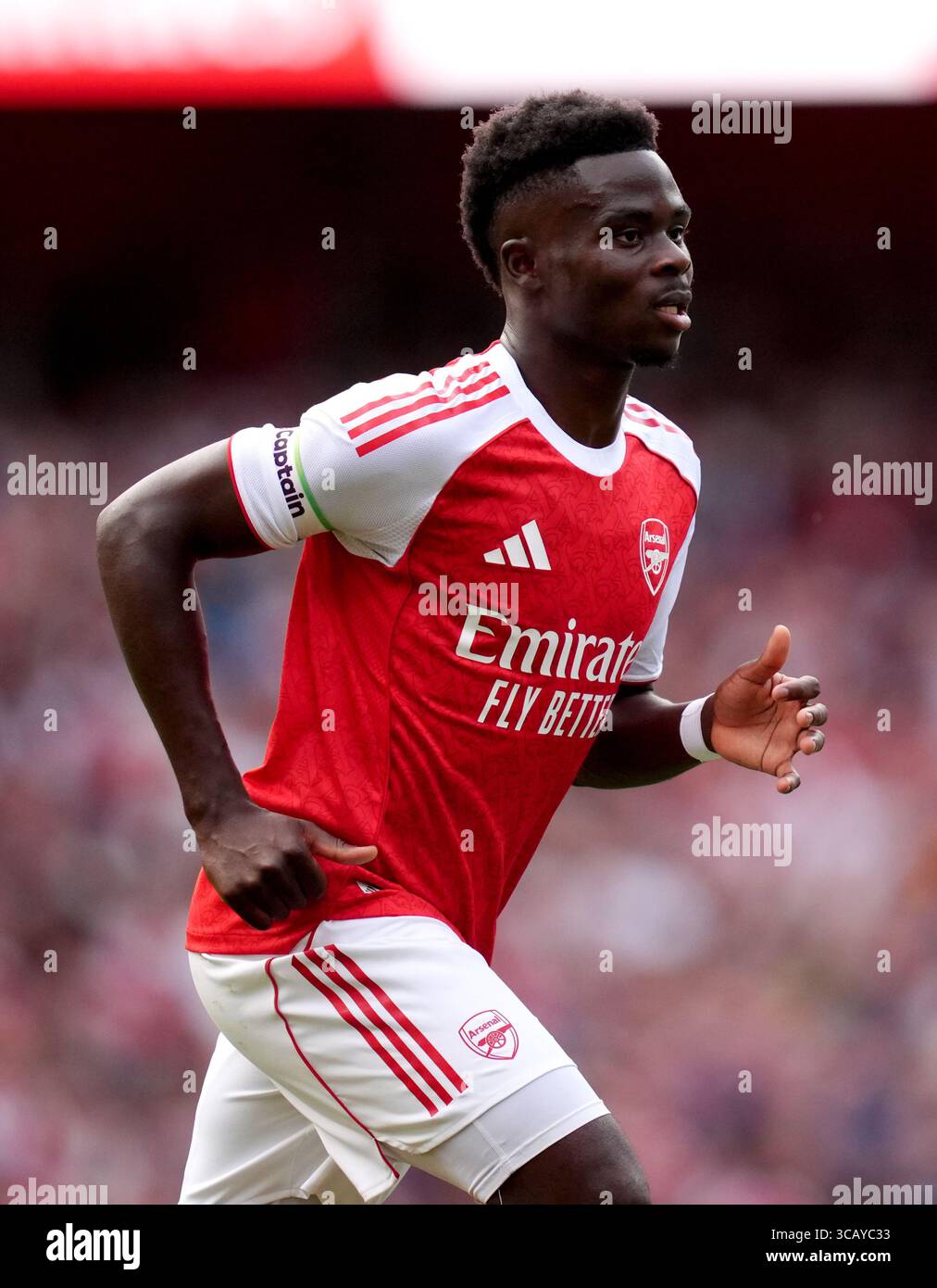 Arsenal's Bukayo Saka during the Emirates Cup match at the Emirates ...