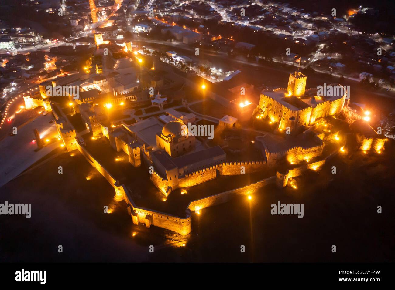 Aerial view of Rabai castle and city center in Akhaltsikhe Stock Photo ...