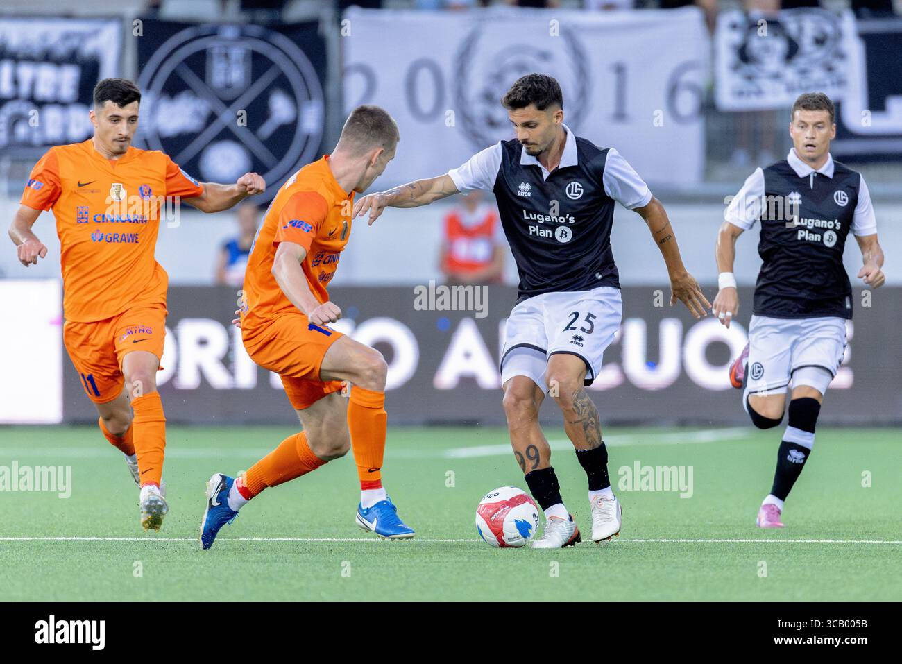 Thun, Switzerland, August 07st 2025: Uran Bislimi (25 Lugano) during ...