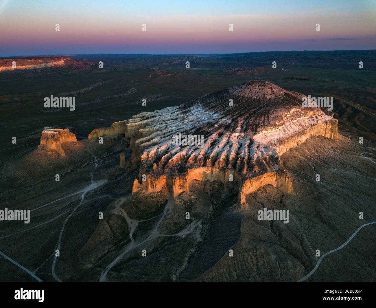 Drone aerial image of Mount Sherkala, also called Lion's paw - in the ...