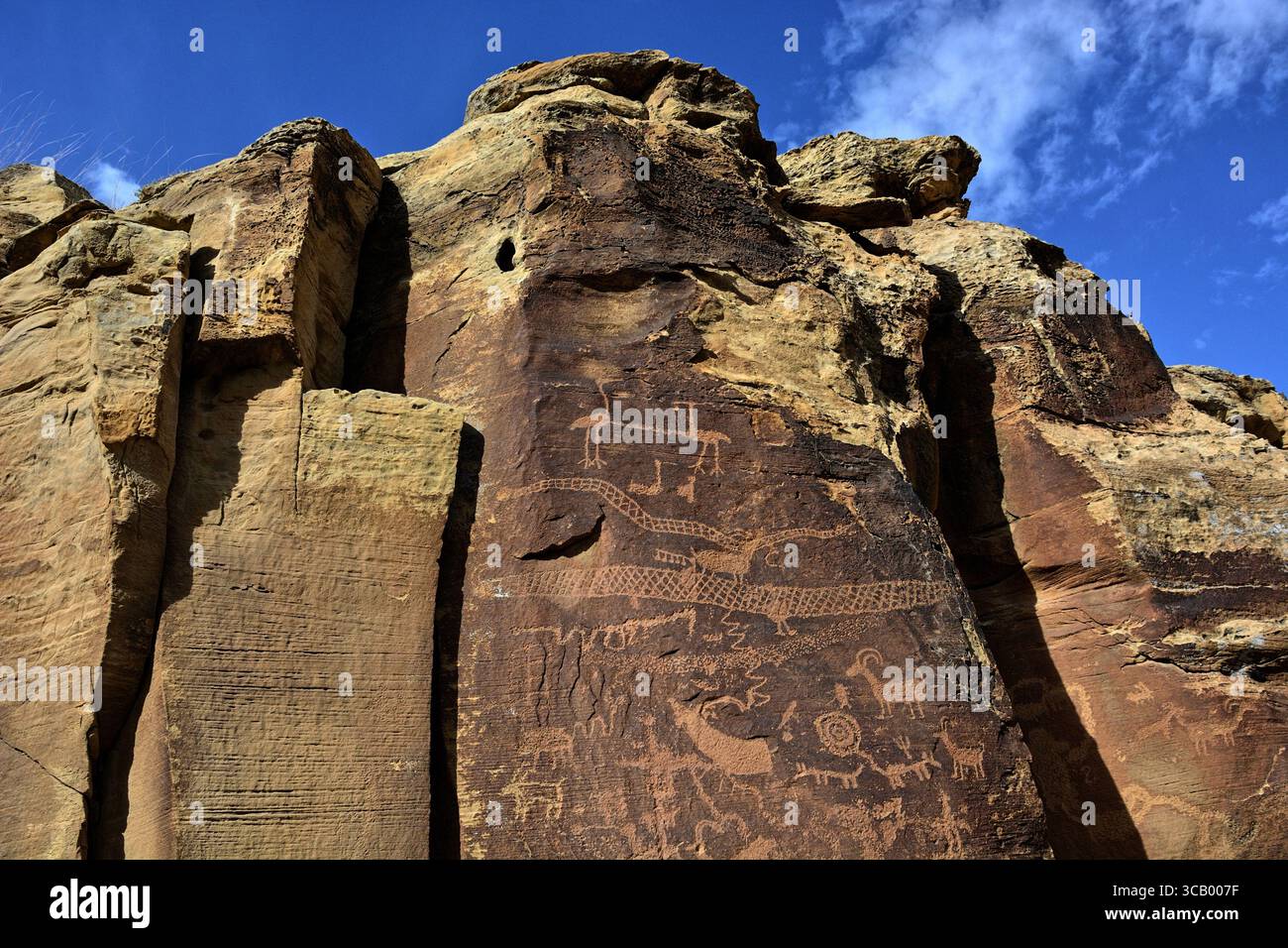 Native American Petroglyph Panel – Nine Mile Canyon, Utah Stock Photo ...