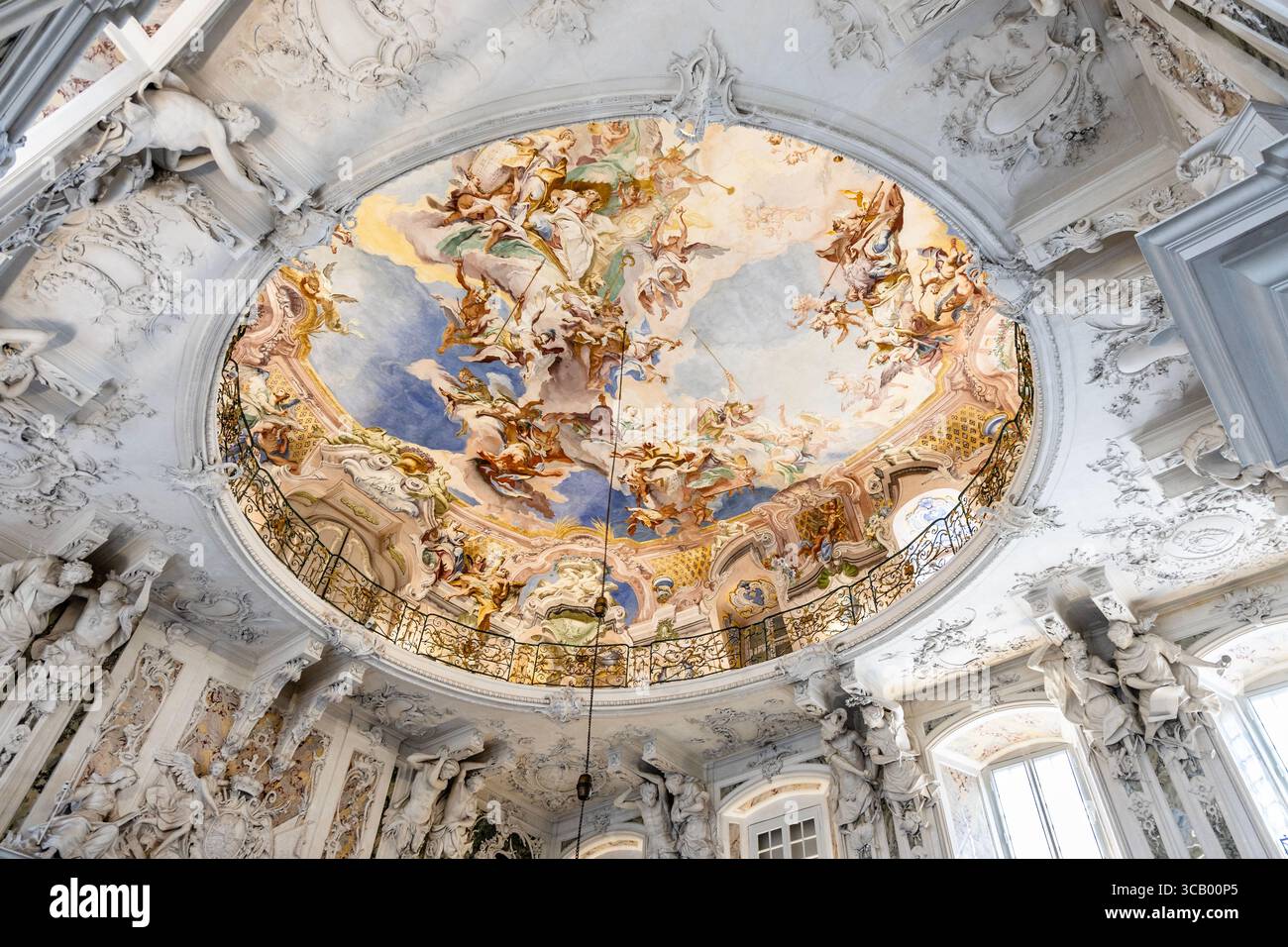 Marble, jasper and stucco rococo style staircase designed by Johann ...
