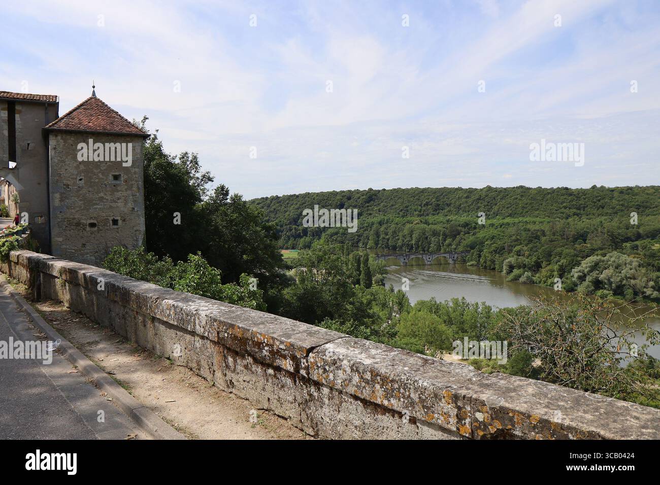 The Moselle river, town of Liverdun, department of Meurthe-et-Moselle ...