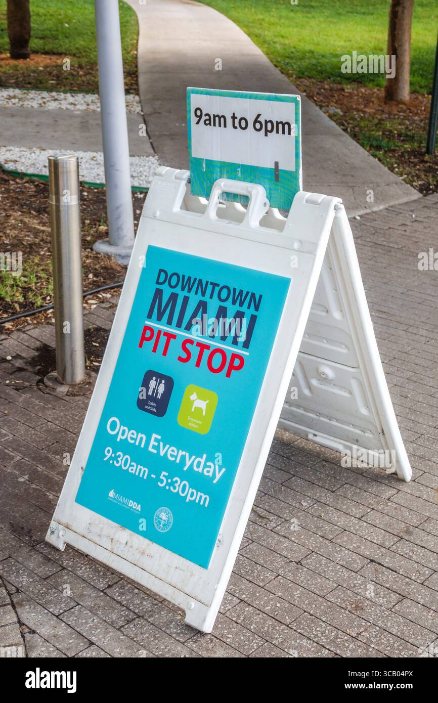 Miami Florida,Biscayne Boulevard,Maurice A. Ferre MAF Park,baywalk sign ...
