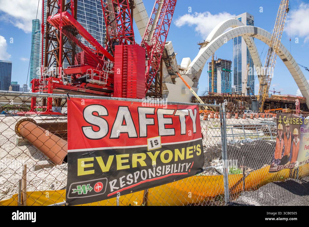 Miami Florida,Biscayne Boulevard,I-395 Signature Bridge The Fountain ...