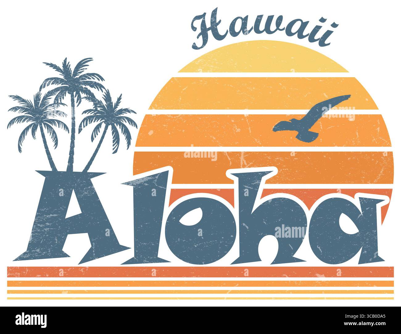 Palm tree vintage illustration Cut Out Stock Images & Pictures - Alamy