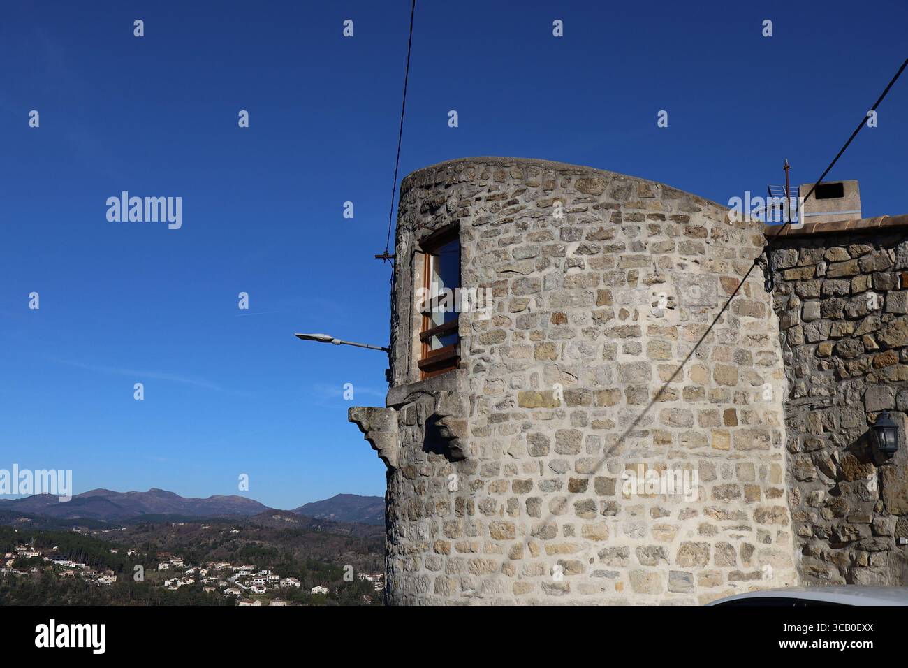 Typical building, seen from the outside, town of Aubenas, Ardèche ...