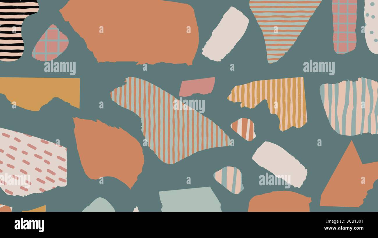Abstract design of irregular shapes in earthy tones hi-res stock ...