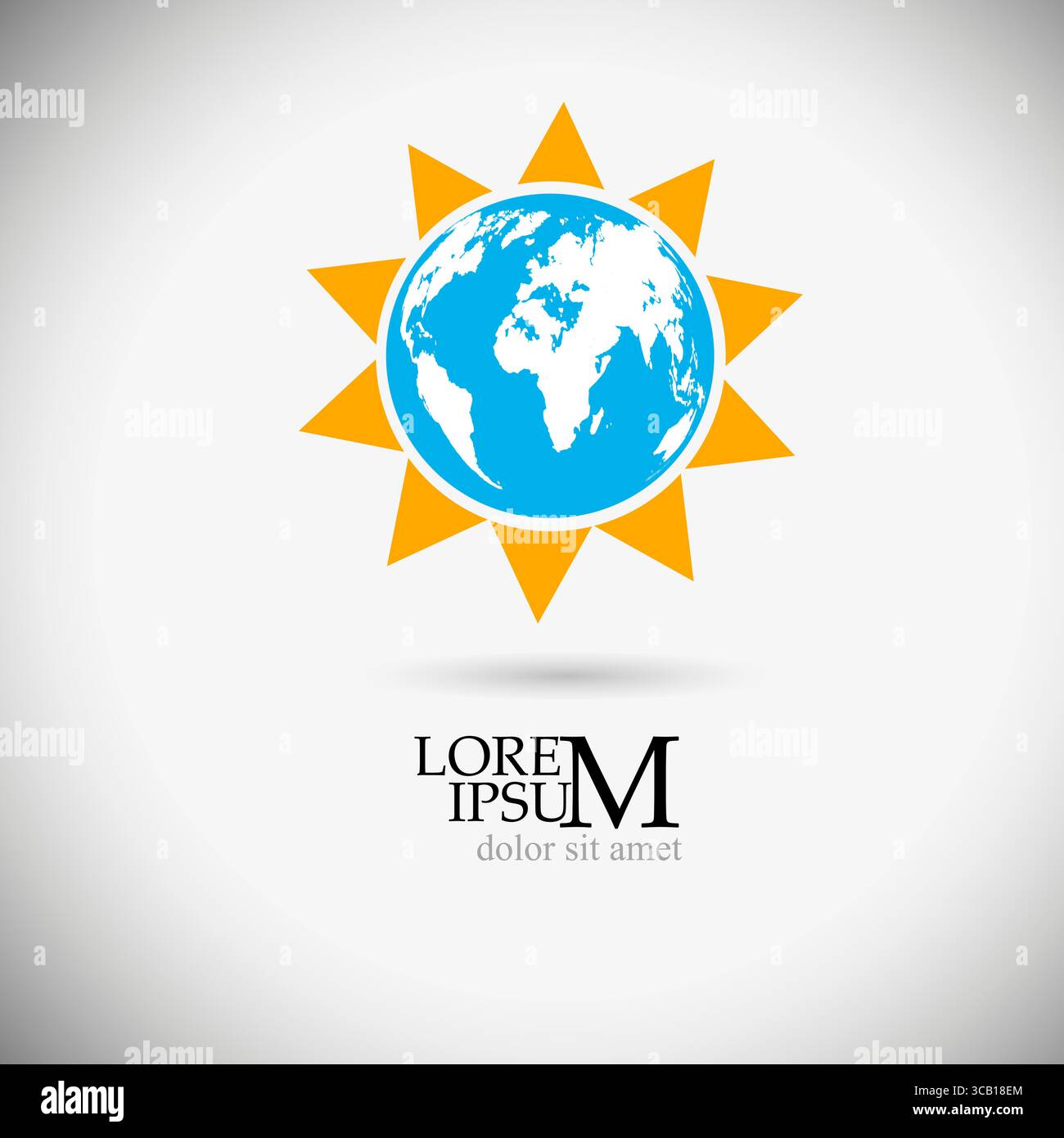 Logo globe and sun hand drawn. Not AI, Vector illustration Stock Vector ...
