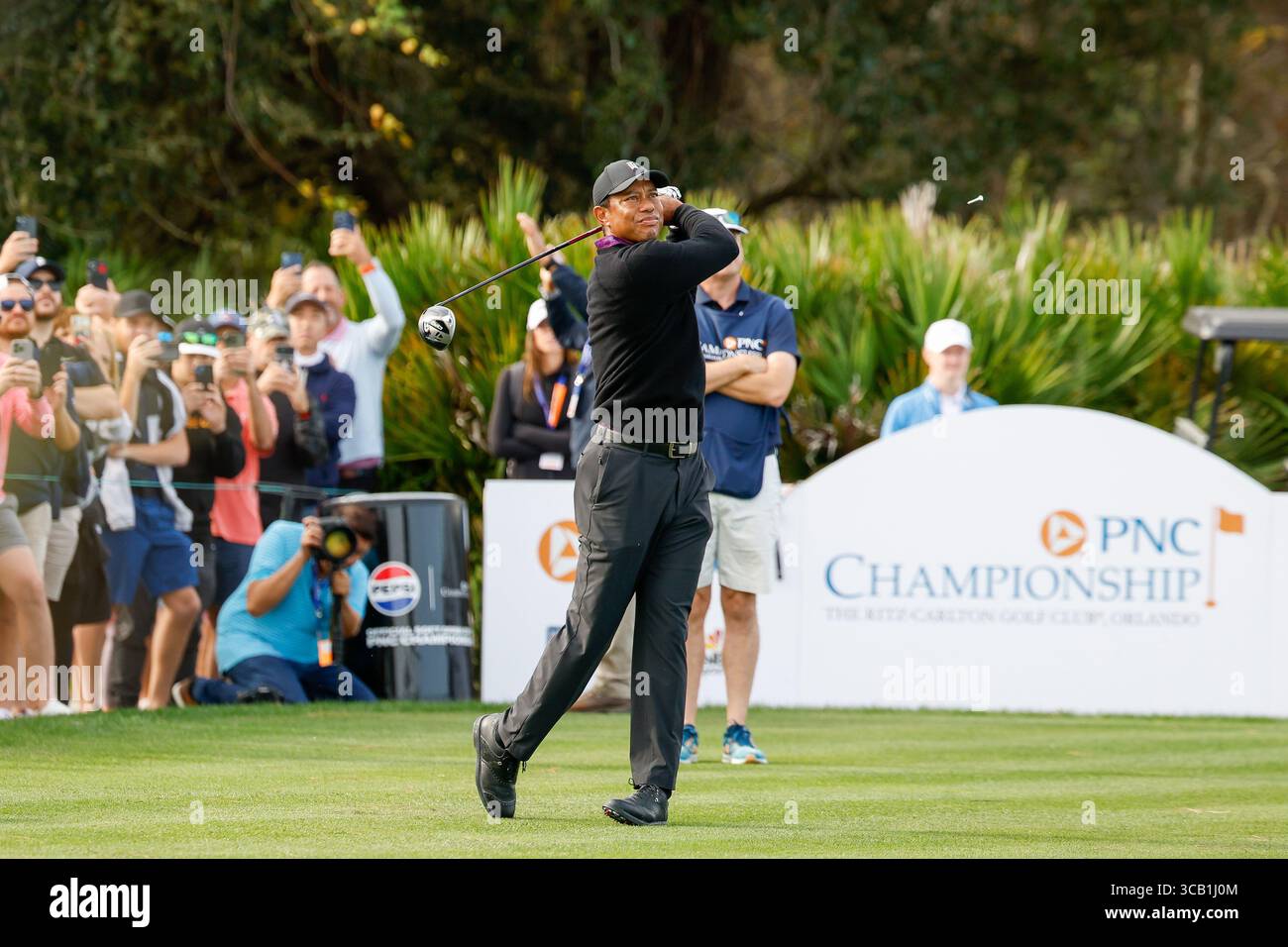 December 15, 2023: Tiger Woods teeing off during the Pro-Am at the PNC ...