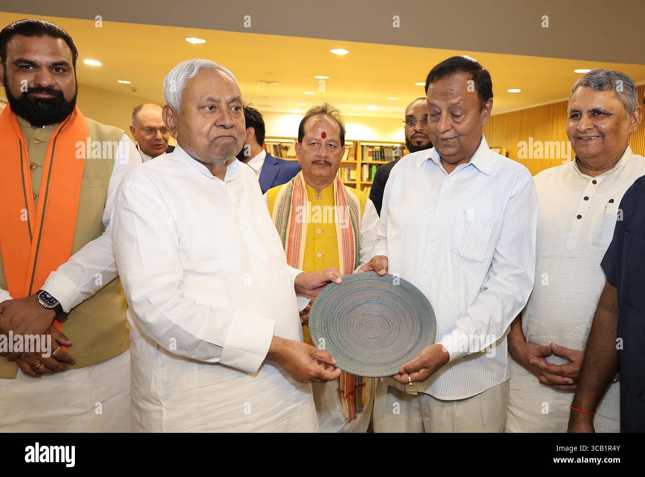 PATNA, INDIA - AUGUST 7: Bihar Chief Minister Nitish Kumar being ...