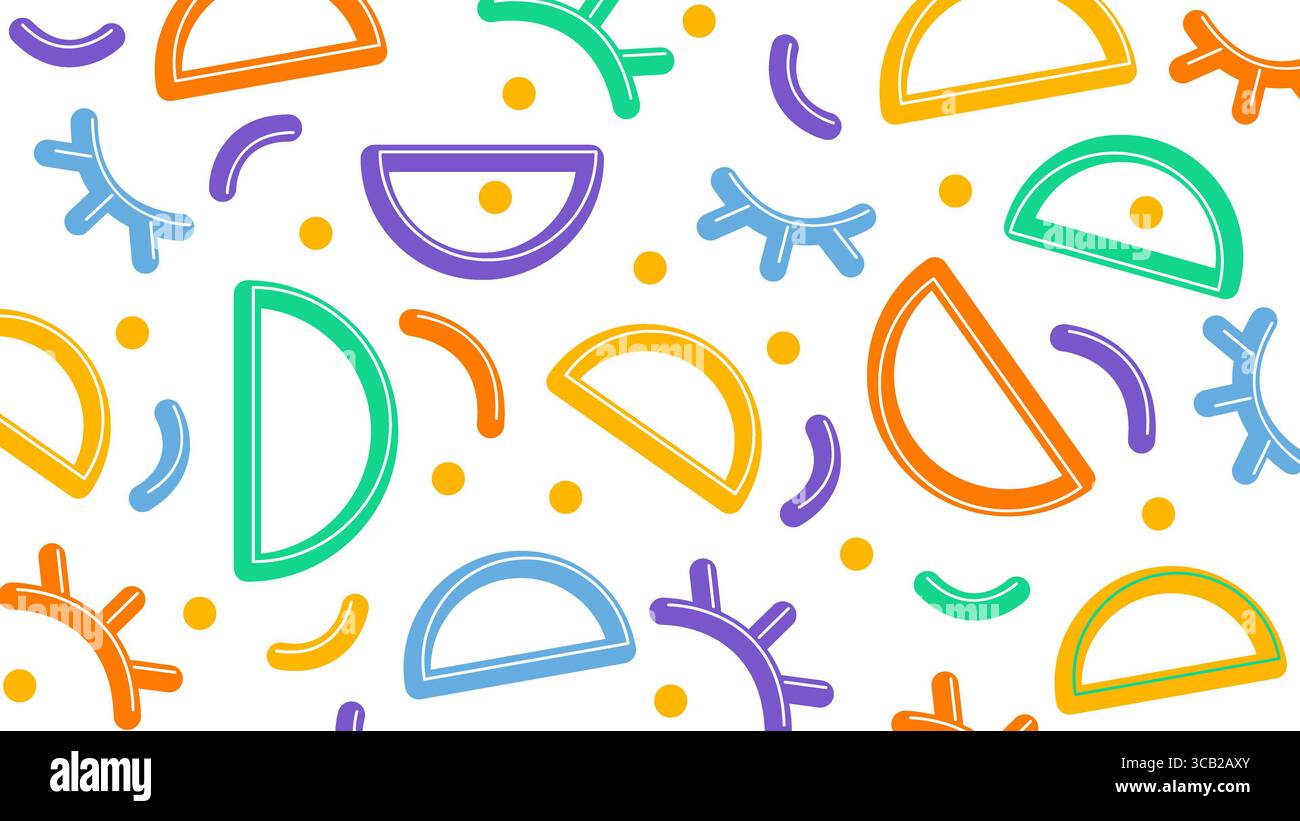 Colorful semi-circle and dot background Stock Photo - Alamy