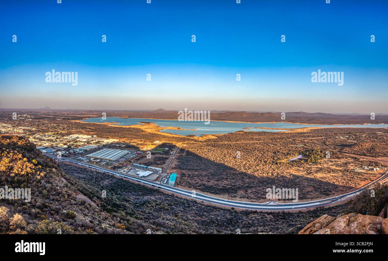 aerial view of Gaborone, capital city, view from Kgale Hill ,Botswana ...