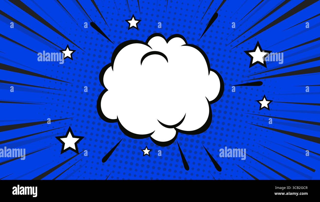 Blue comic starburst background Stock Photo - Alamy