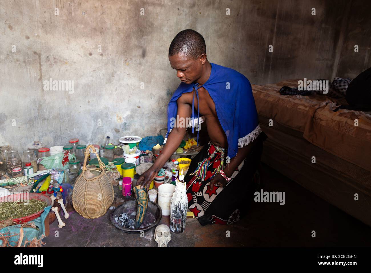 Shaman performing ritual herbs hi-res stock photography and images - Alamy