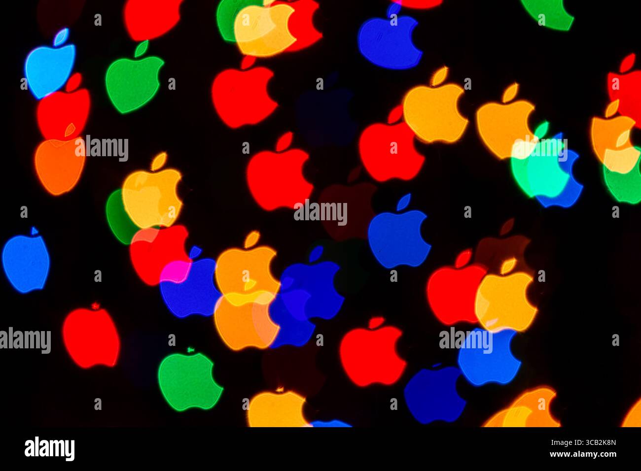 Moscow, Russia - January, 2021: Logo of Apple company colorful abstract ...