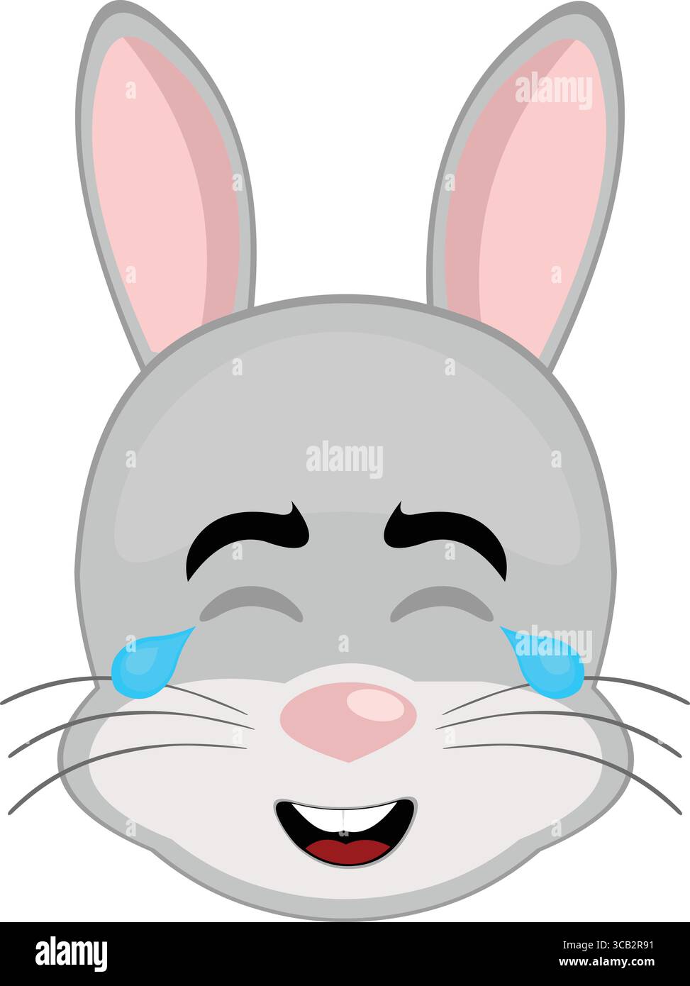 vector illustration emoticon character face rabbit rodent animal, with ...