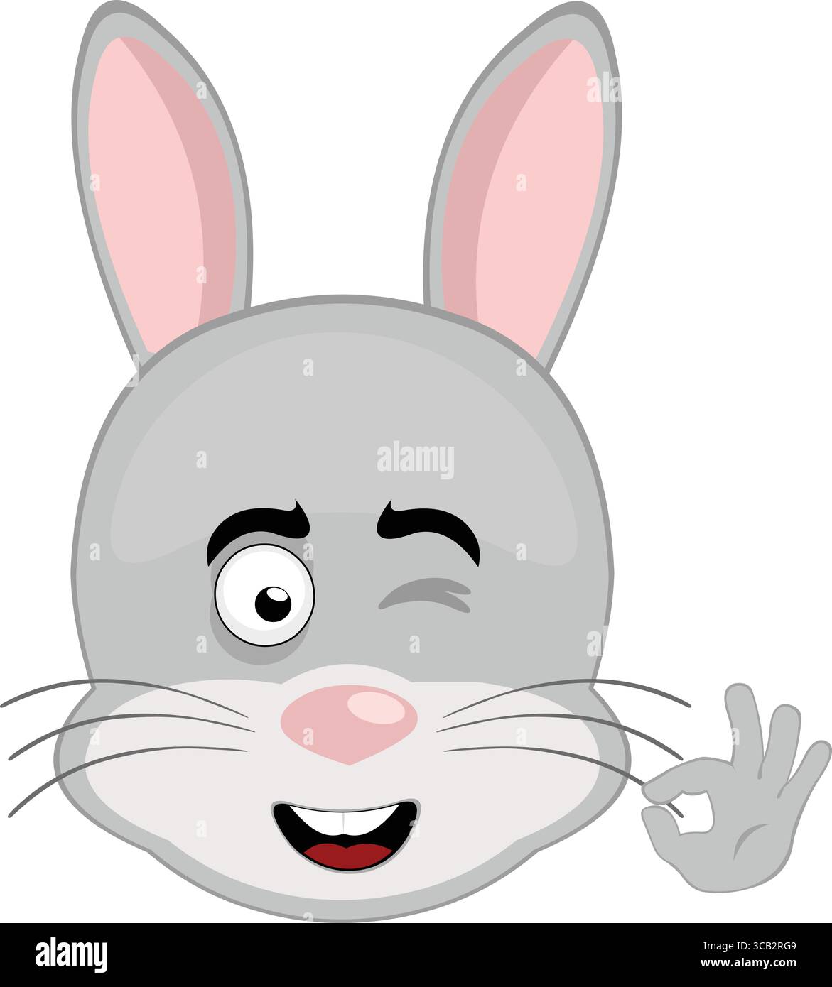 vector illustration emoticon character face rabbit rodent animal ...