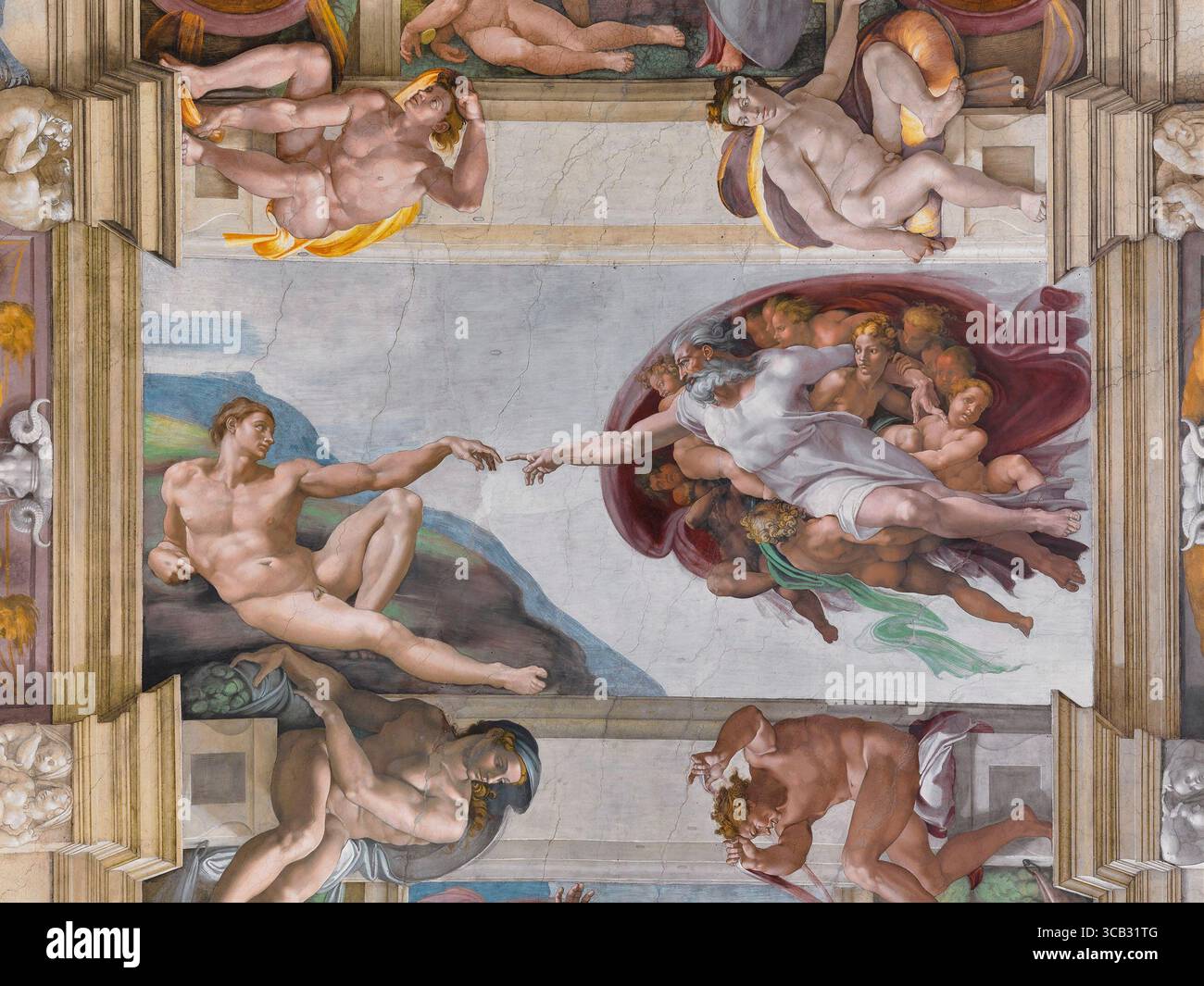 The Sistine Chapel, Vatican City, Rome. The Creation of Adam by Michelangelo Stock Photo - Alamy
