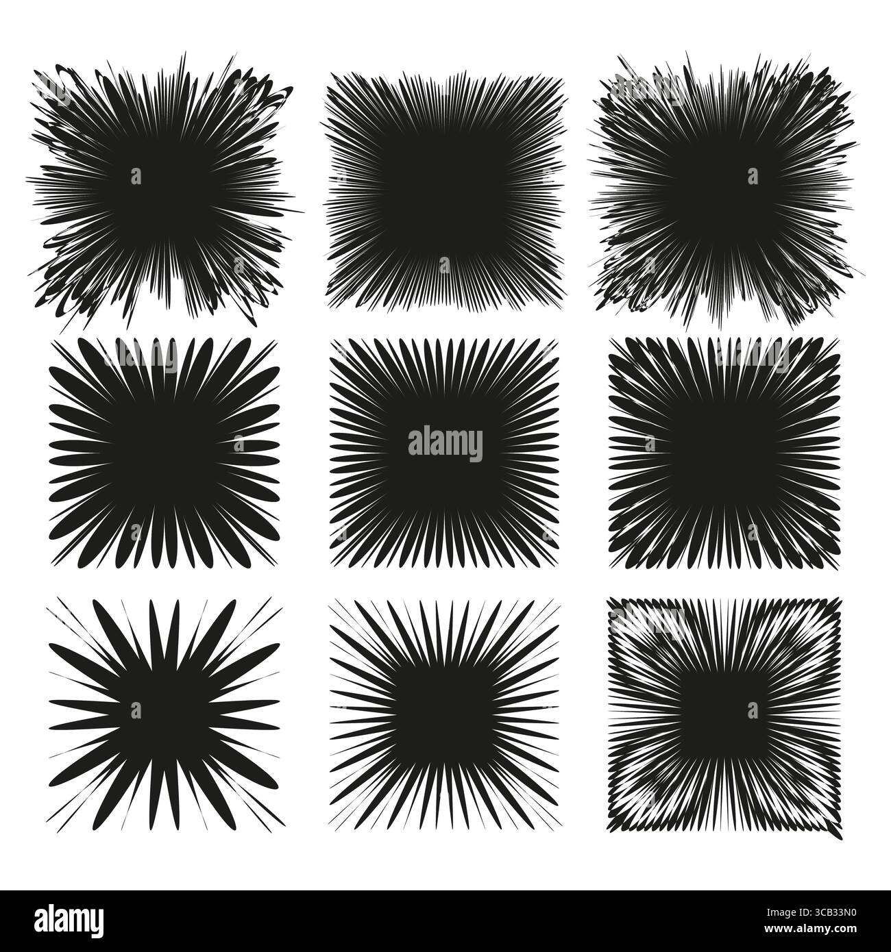 Abstract square shapes. Blurred edge patterns. Textured Vector forms ...