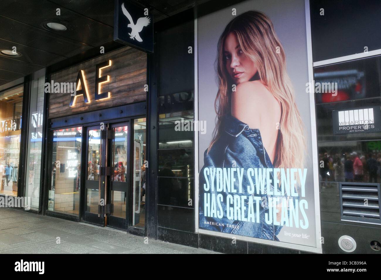 An american eagle clothing retail store displays sydney sweeney jeans ...