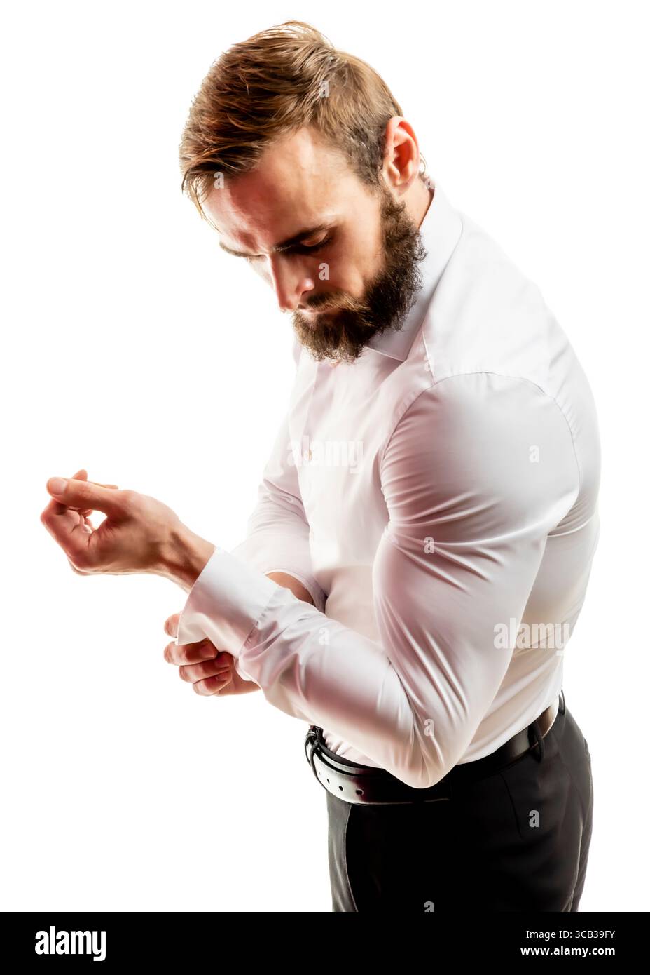 Elegant man adjusting formal hi-res stock photography and images - Alamy