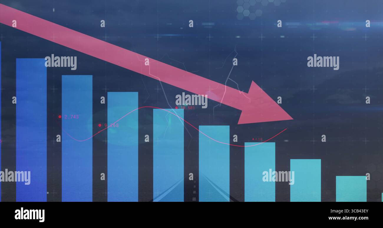Data analytics descending line graphic hi-res stock photography and ...