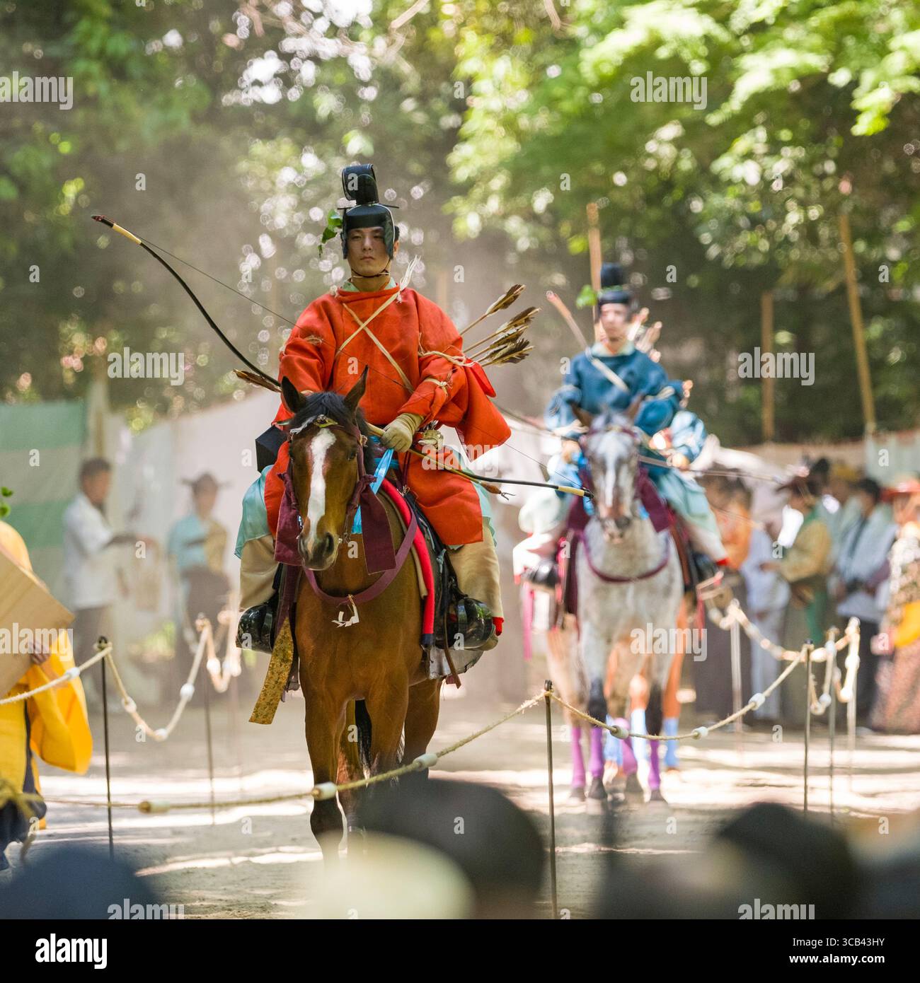 A captivating scene of traditional Japanese horseback archer during the ...