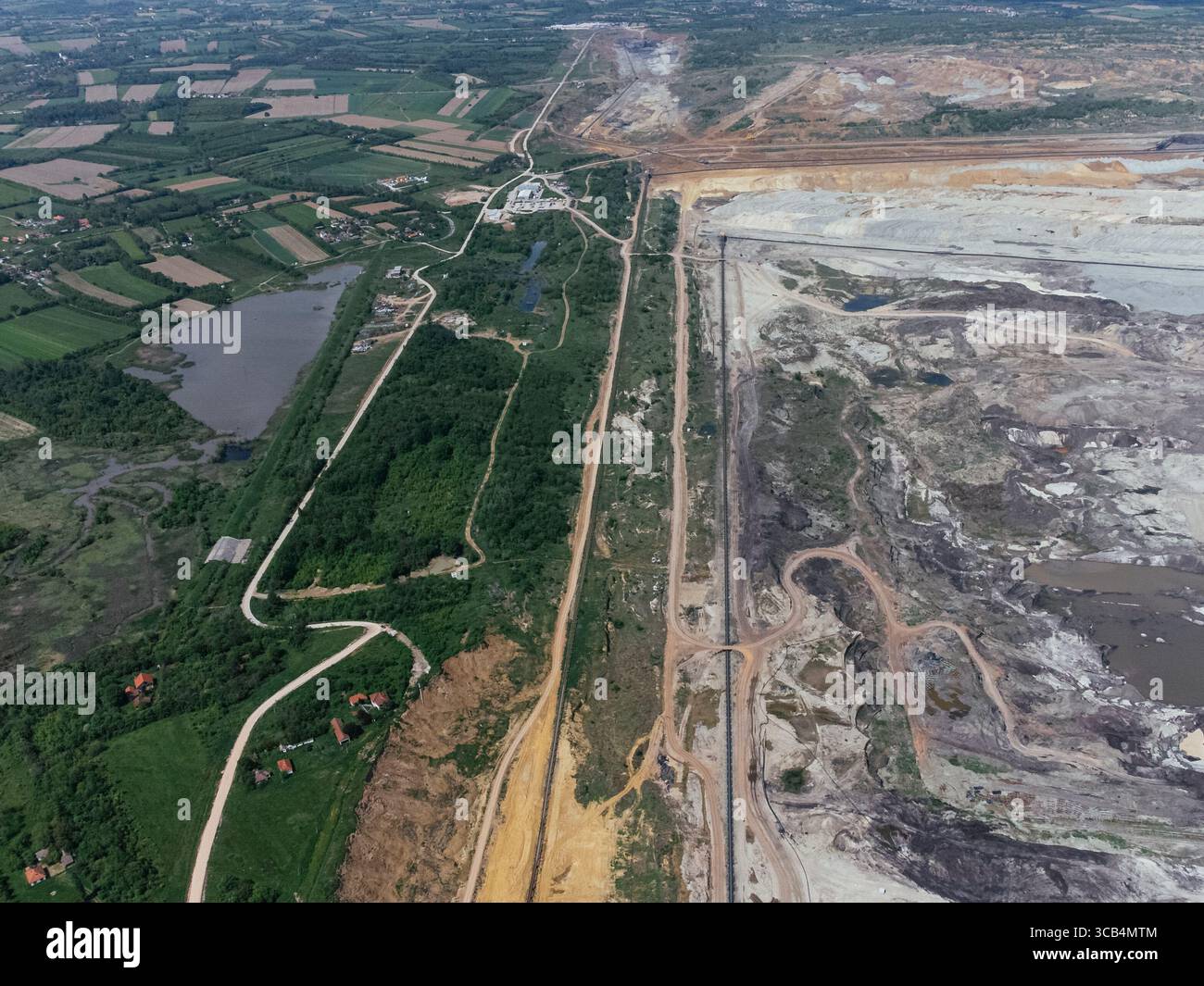 The abandoned, dead city near the Kolubara pit on coal mining by the ...