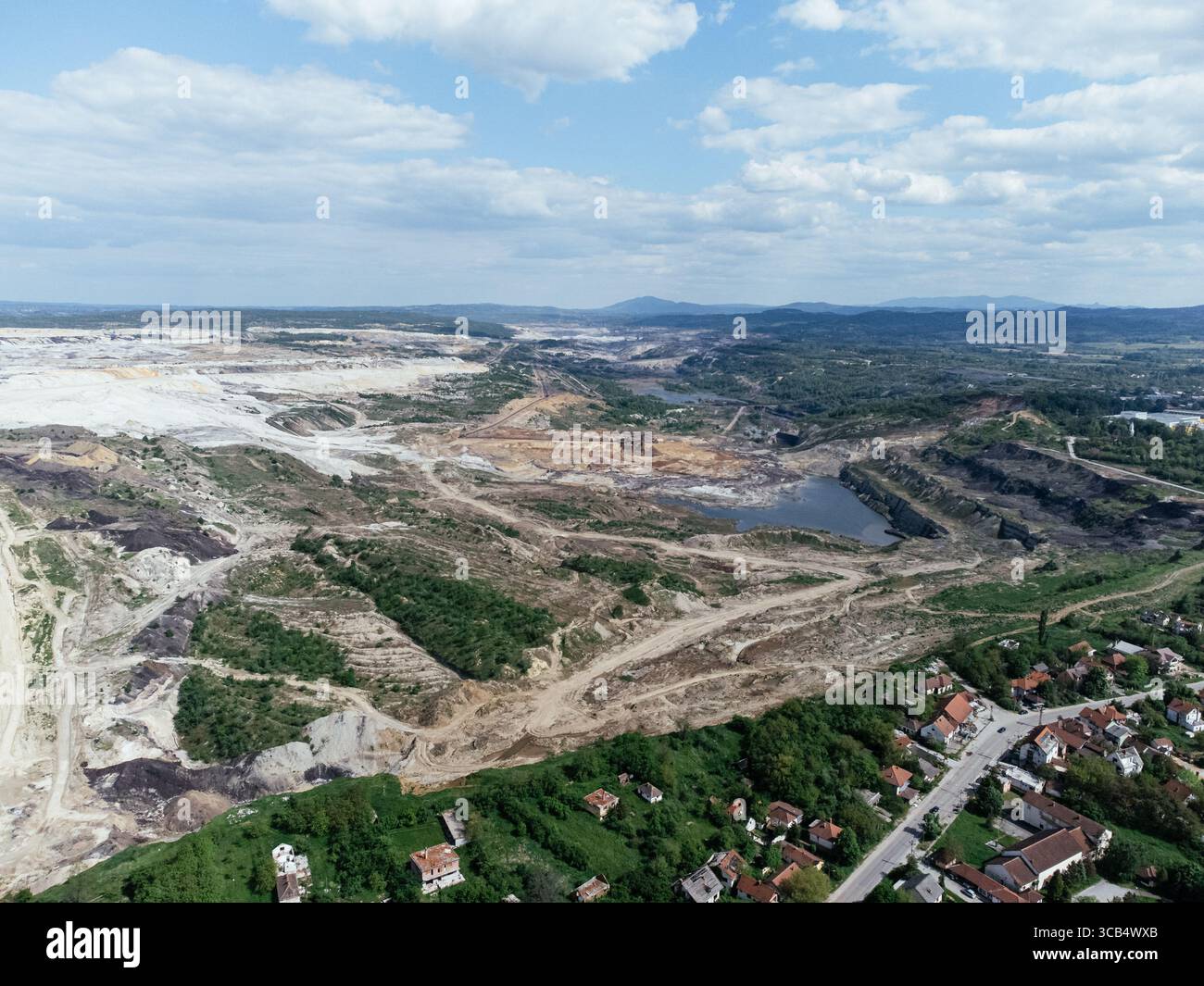The abandoned, dead city near the Kolubara pit on coal mining by the ...