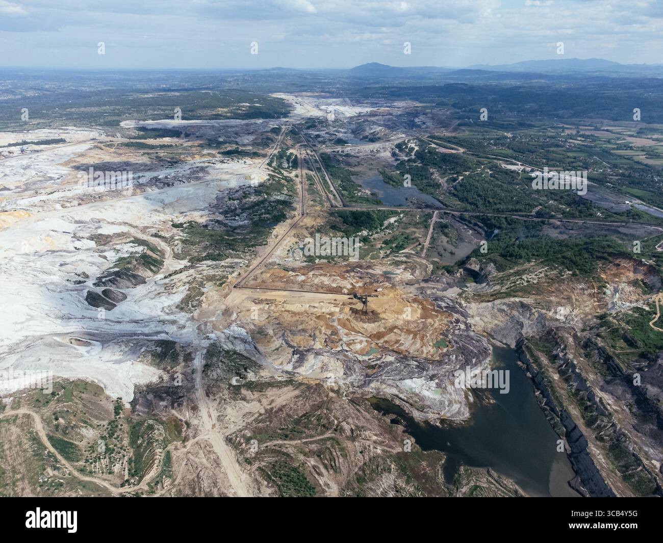 Kolubara pit on coal mining by the open way. Lazarevac, Serbia Stock ...