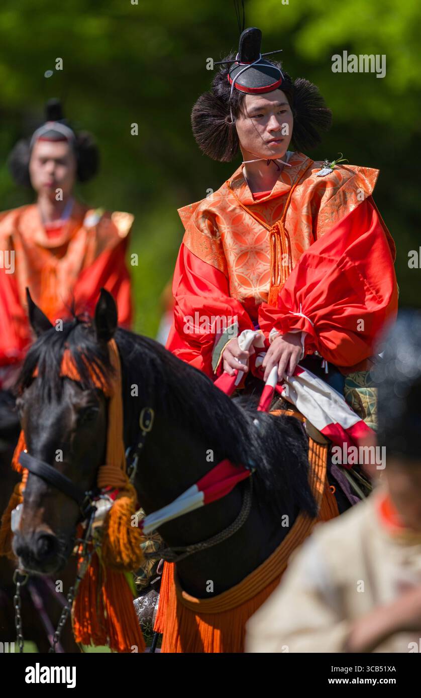 Procession of horses during Kamo Kurabeum festival at Kamigamo Shrine ...
