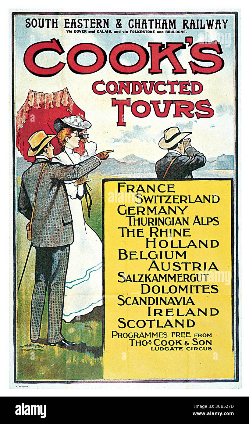 A gorgeous vintage travel poster for Cook's escorted tours of Europe ...
