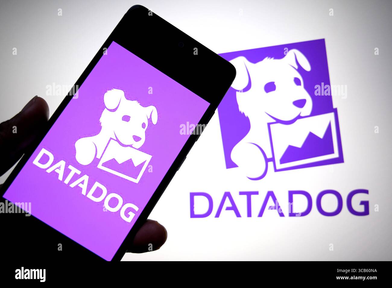 In this photo illustration, a Datadog logo is seen displayed on a ...
