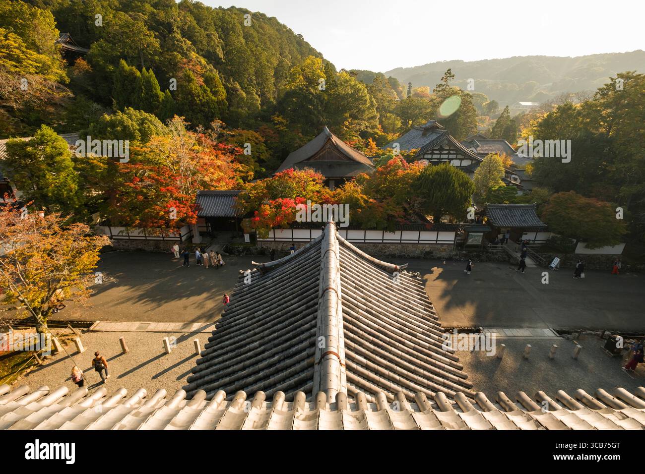 View of Nanzenji Shoin-an from Nanzenji Sammon Gate framed by vibrant ...