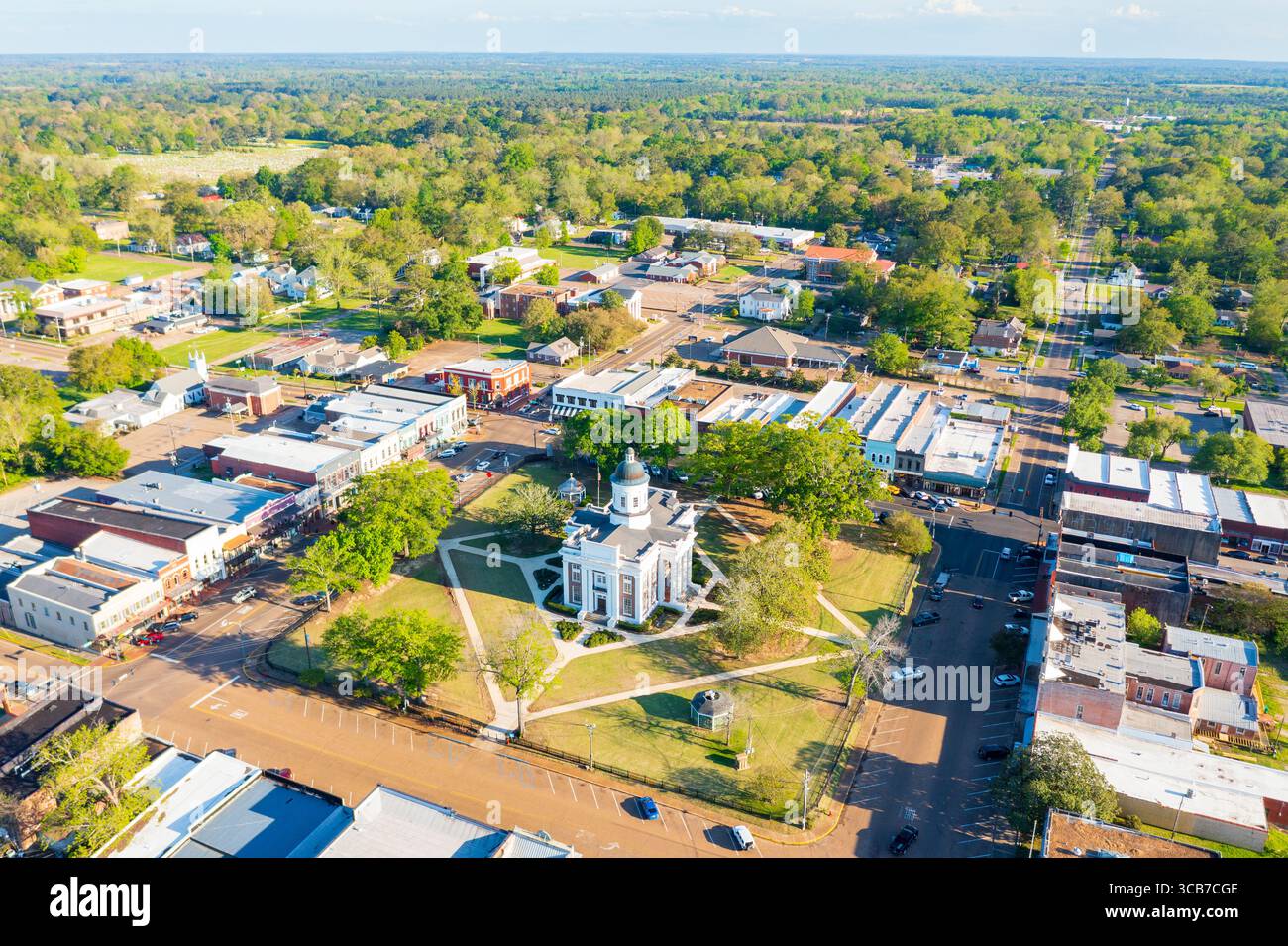 Aerial view of the Courthouse Square in Canton, MS Stock Photo - Alamy