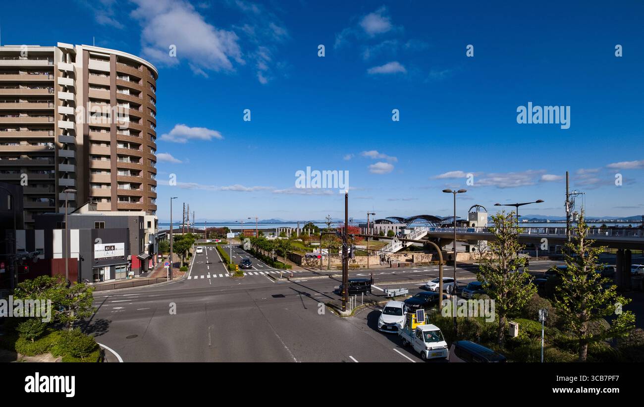 This image showcases a contemporary city street scene with modern ...