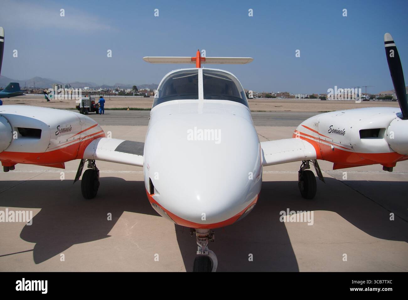 April 23, 2023, Lima, Lima, Peru: Piper PA-44 Seminole aircraft shown ...