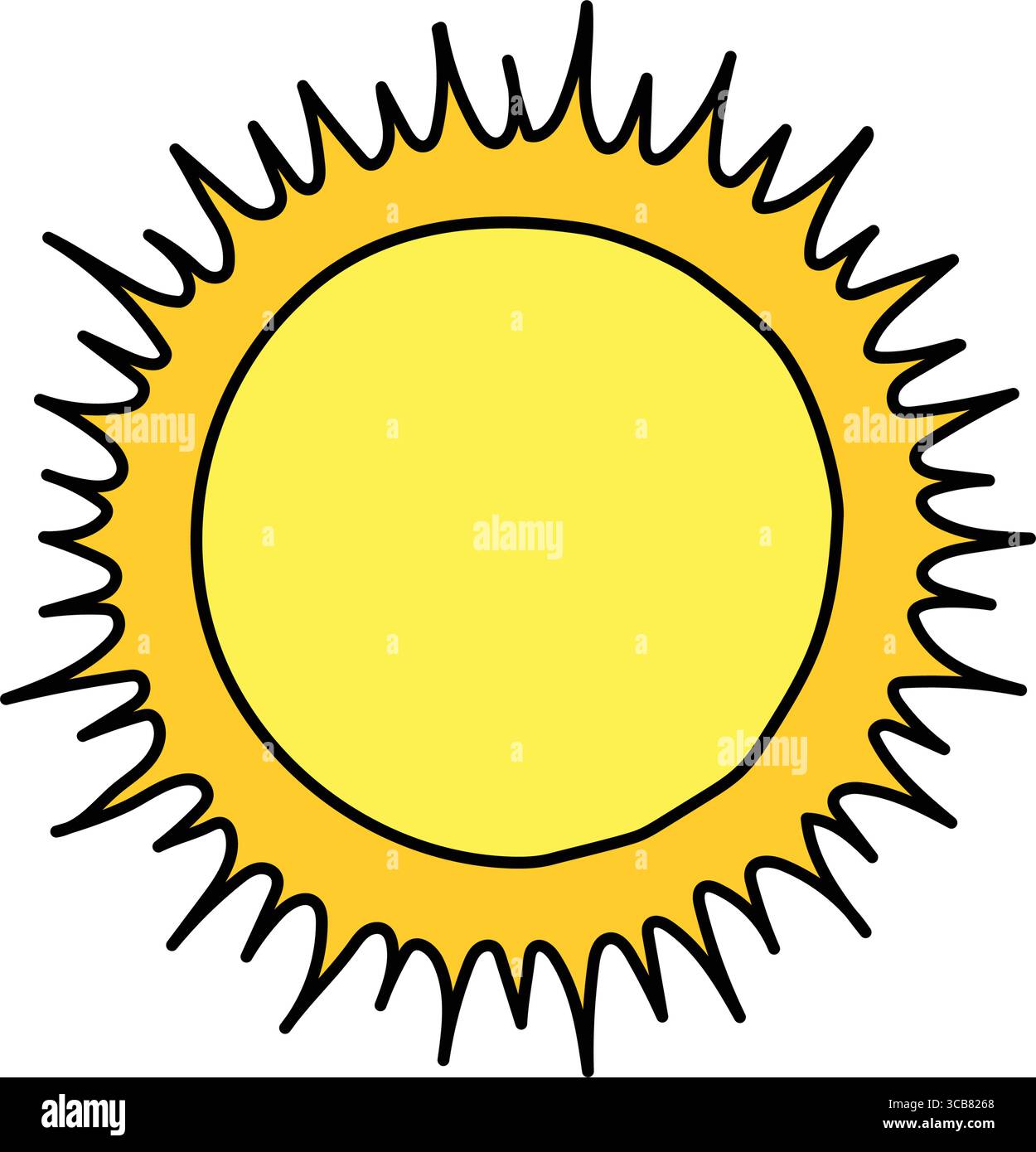 Hand drawn shining sun Stock Vector Images - Alamy