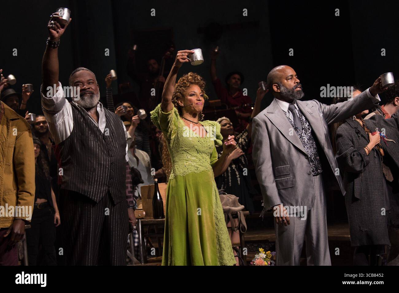 Phillip Boykin, Lana Gordon, Daniel Breaker inside for HADESTOWN 2000th ...
