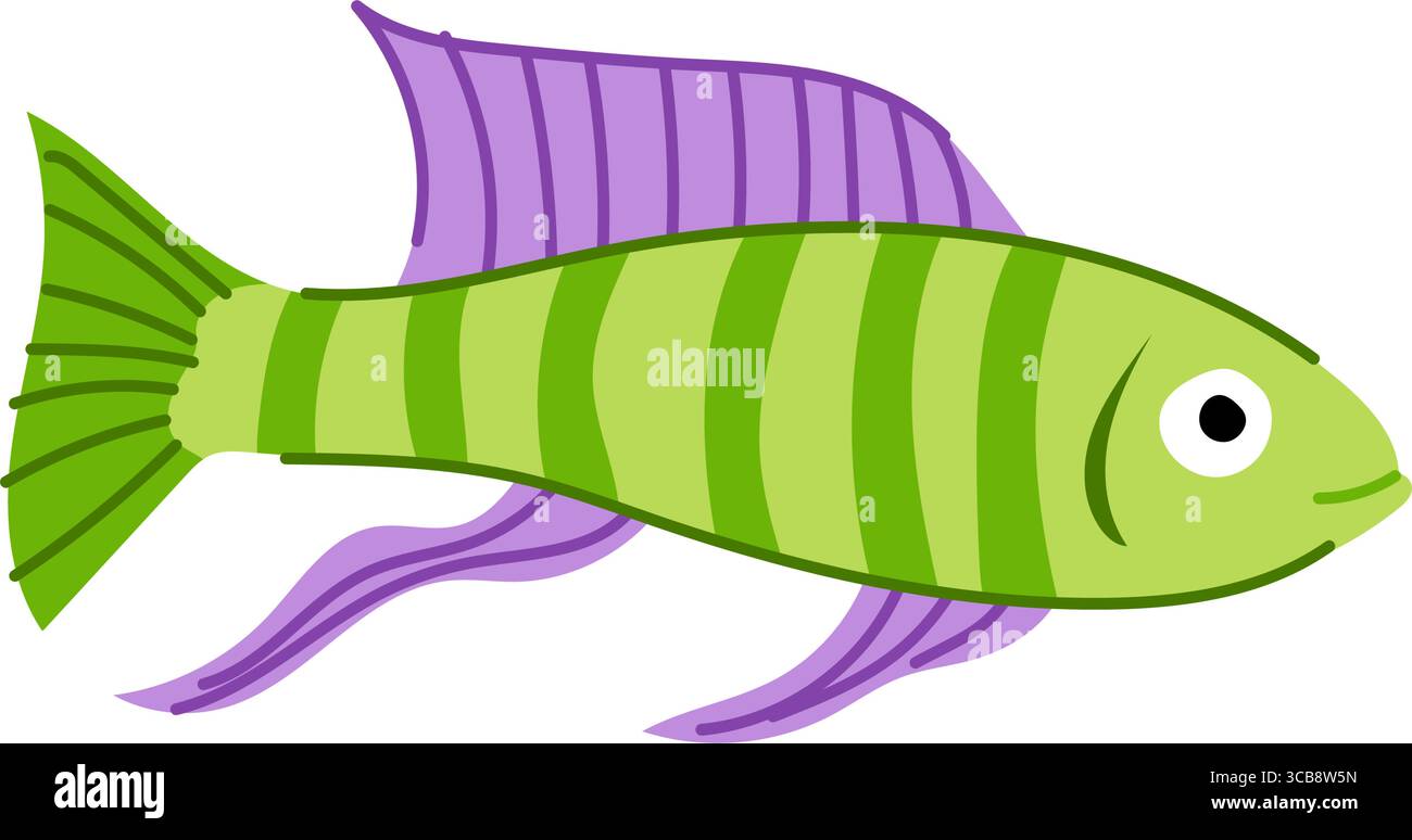 discus decorative fish cartoon vector illustration Stock Vector Image ...