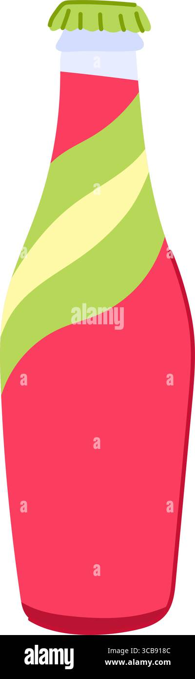 ecofriendly glass soda bottle cartoon vector illustration Stock Vector ...