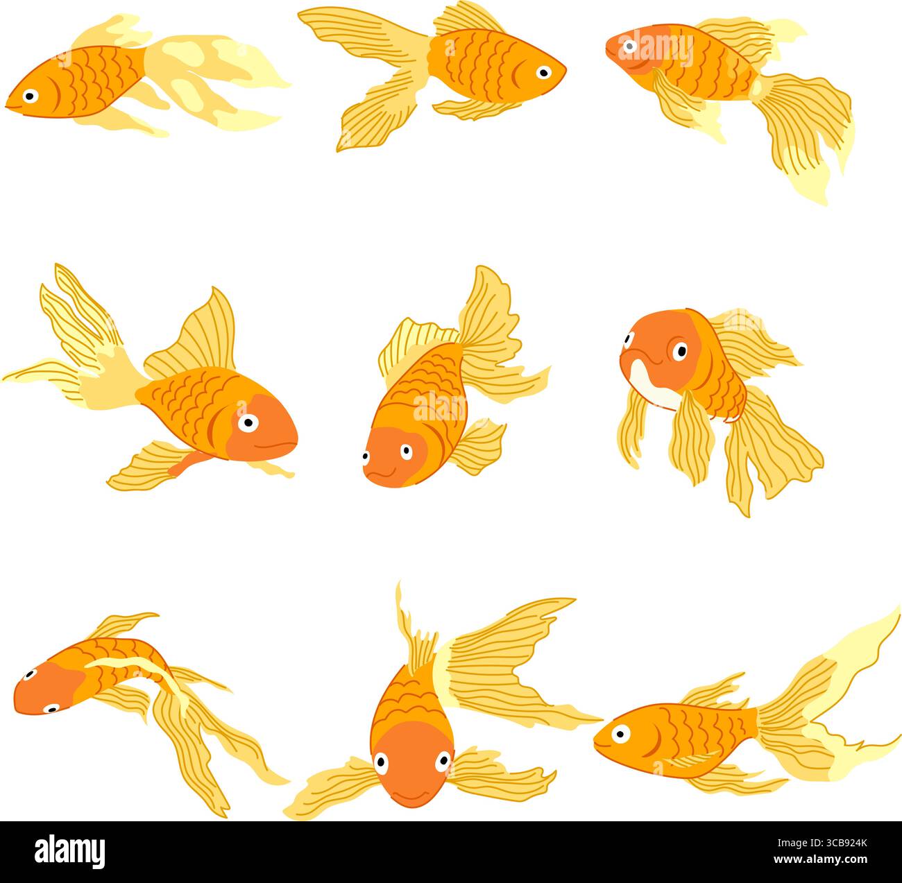 goldfish set cartoon vector illustration Stock Vector Image & Art - Alamy