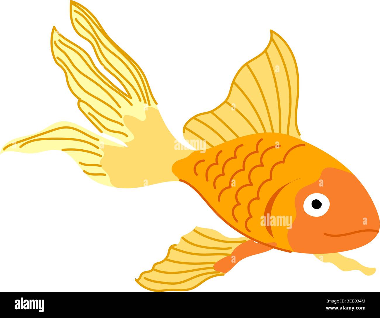 fantail goldfish cartoon vector illustration Stock Vector Image & Art ...