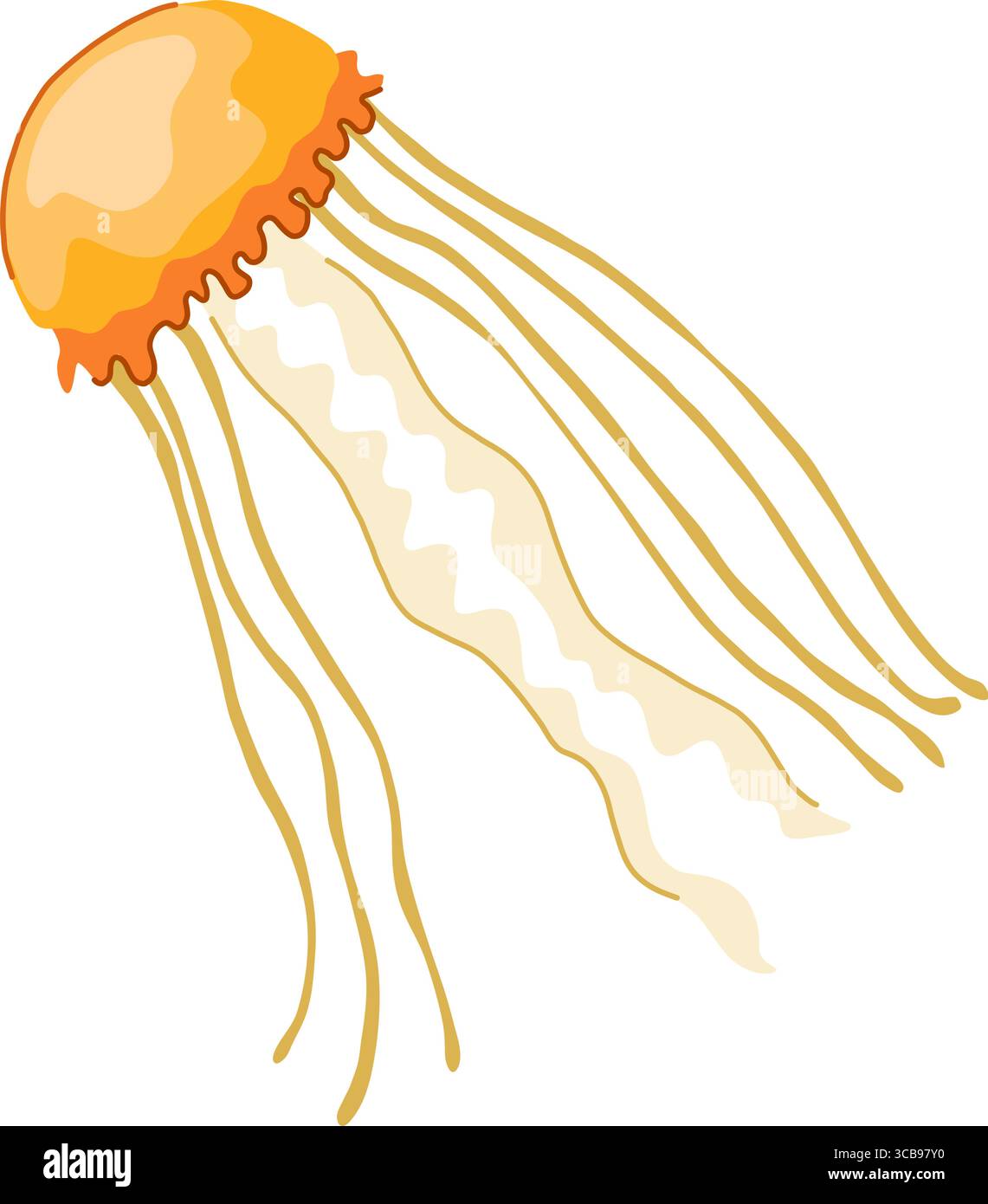 ocean jellyfish cartoon vector illustration Stock Vector Image & Art ...