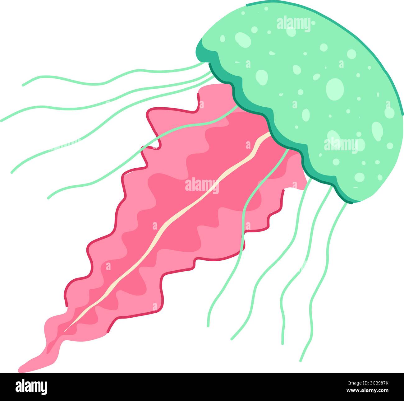 sting jellyfish cartoon vector illustration Stock Vector Image & Art ...