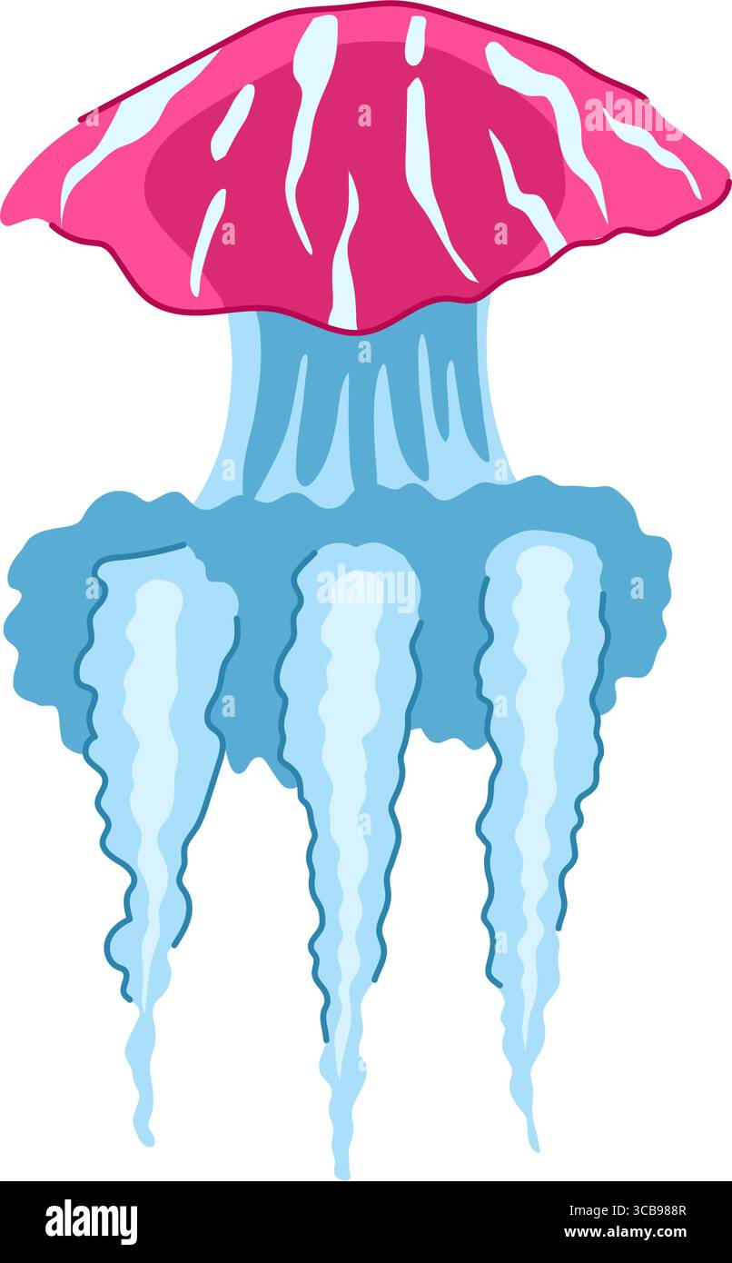 medusa jellyfish cartoon vector illustration Stock Vector Image & Art ...