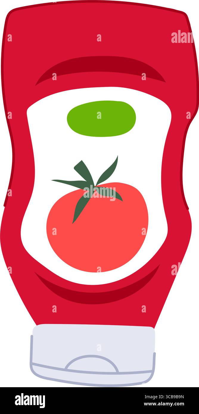 lid ketchup bottle cartoon vector illustration Stock Vector Image & Art ...